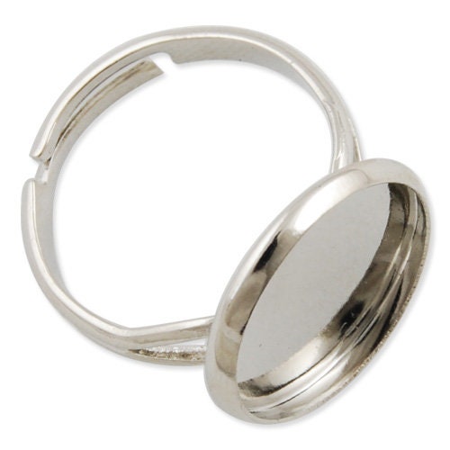 50PCS 14mm Bezel Ring Round Adjustable Ring Base Setting Fit - Etsy