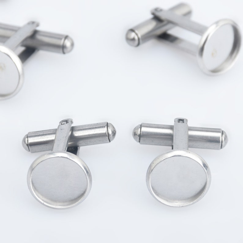 Stainless Steel Cufflink Blanks French Cufflink Base With 10/12/14/16 ...
