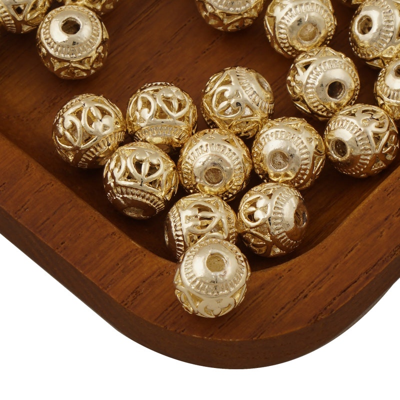 Gold Round Hollow Bead - Etsy