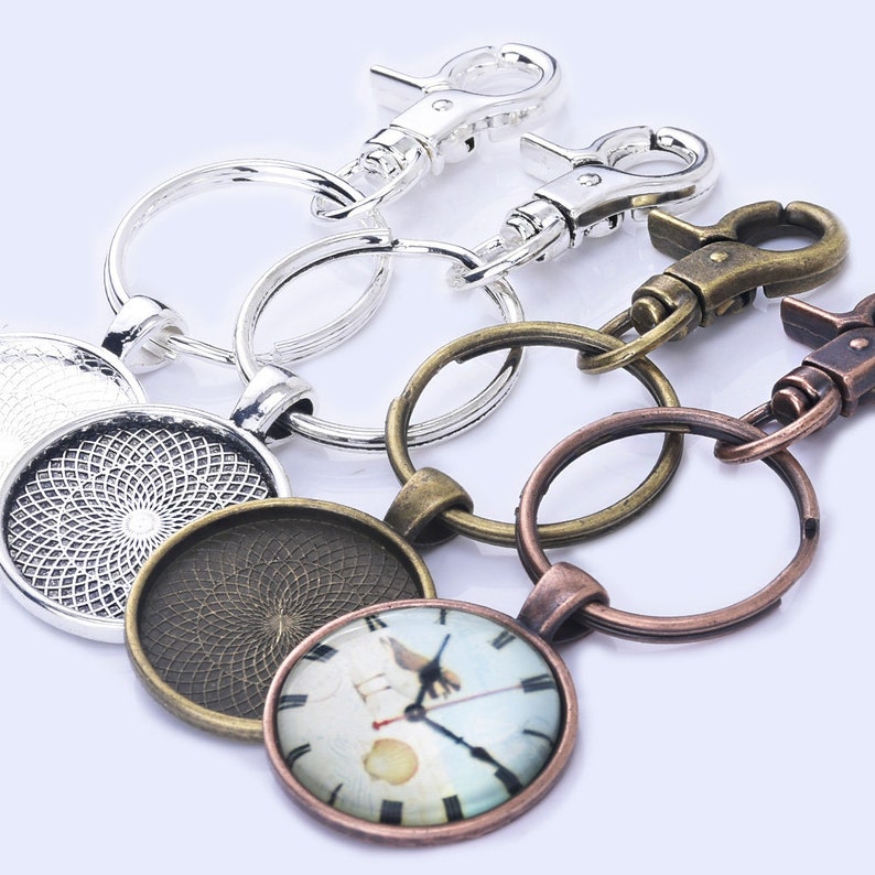 Zinc Alloy 25mm DIY Key Chain Pendant Kits Mini Round Pendant - Etsy