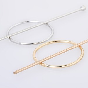 1 3/4" Alloy Circle Hair Slide Geometric Hair Clip Round Barrette ...
