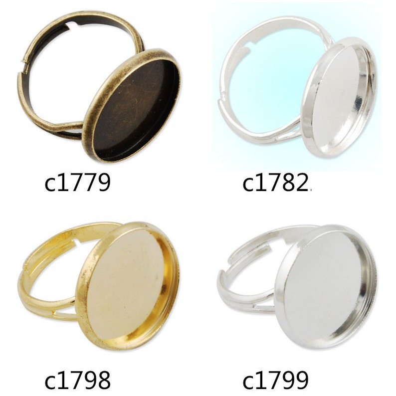 50PCS 16MM Round Adjustable Shallow Bottom Ring Base - Etsy