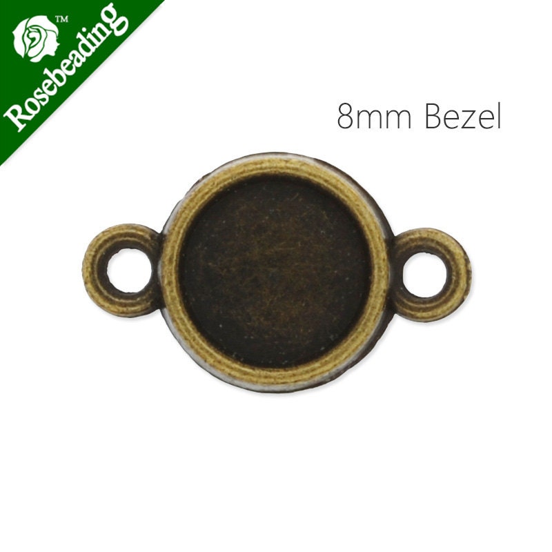 Antique Bronze Bracelet Base With Round Bezels Double Sided - Etsy