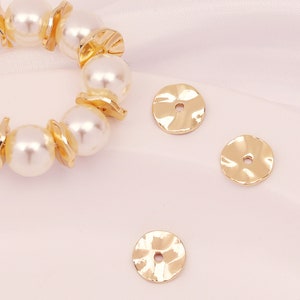 50PCS 14k Gold Filled Hammered Disc Beads, Coin Disk Spacer Beads, Disc ...