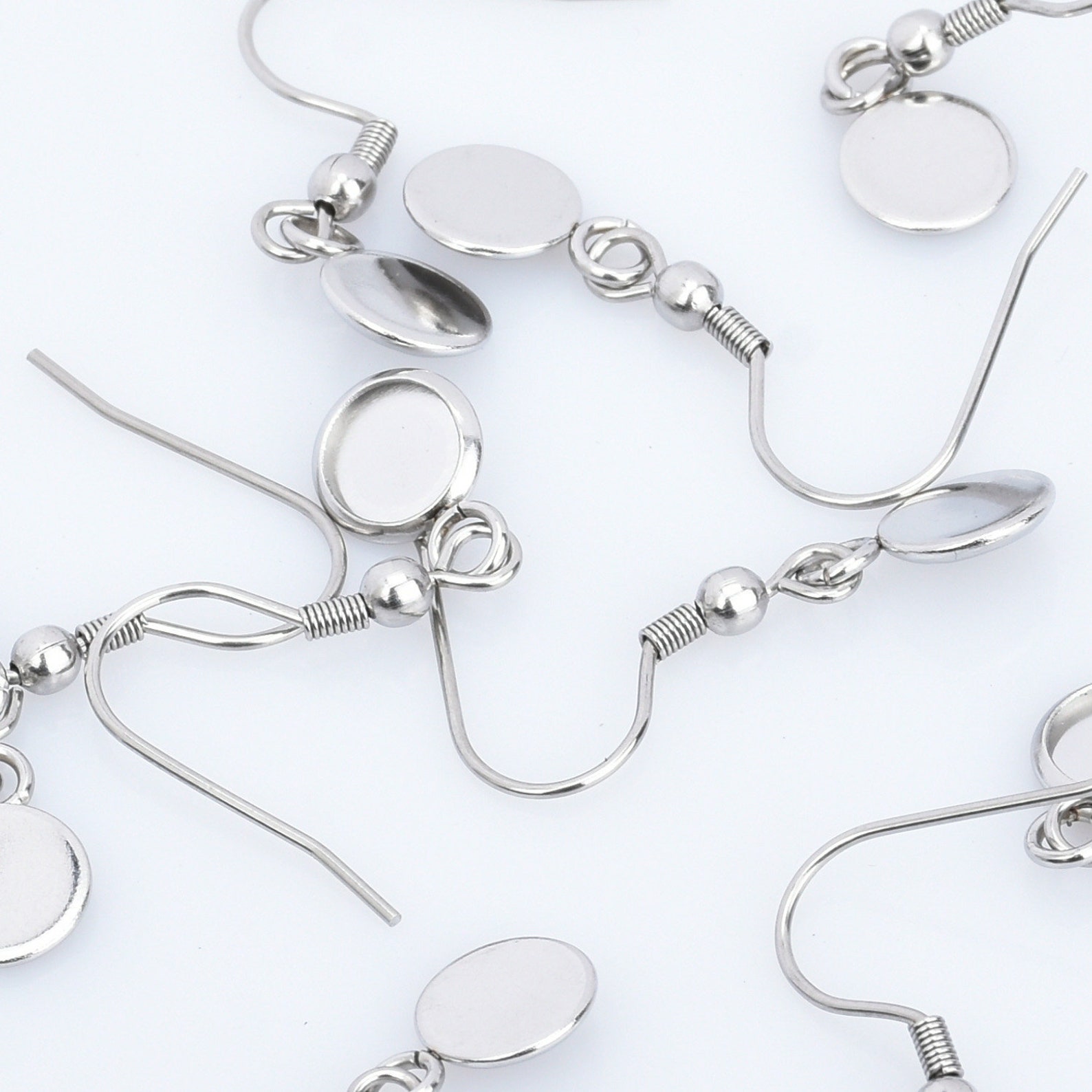 316 Stainless Steel Earring Blank Bezel Blank Earring Base Earwires ...