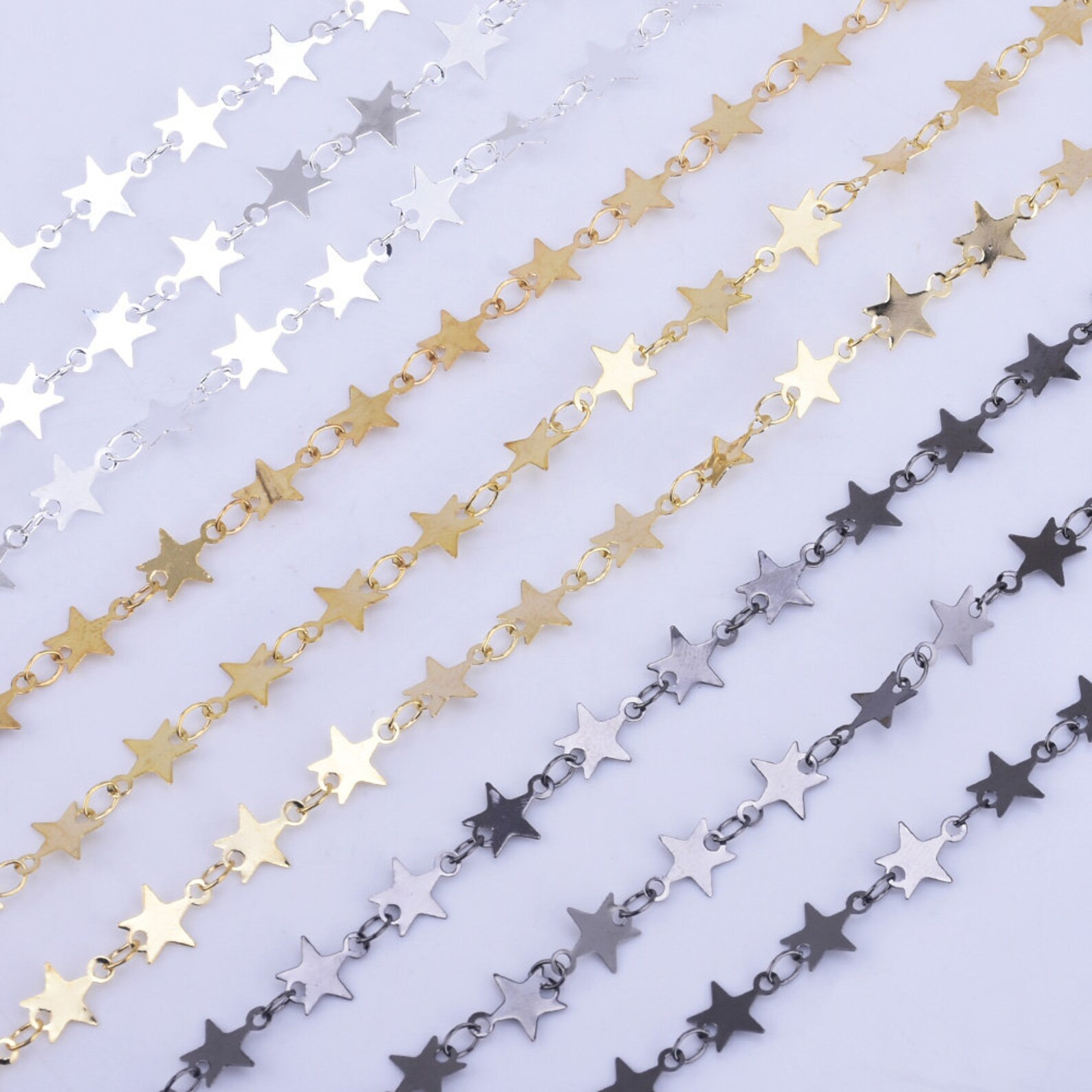 77mm Star Chain Hand Wrought Bulk Chain Gold Plated - Etsy