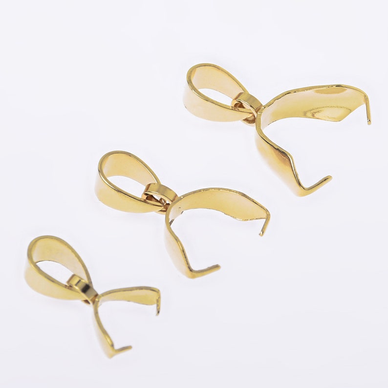 Stainless Steel Pinch Bails Pendant Clasps Bail Connector for | Etsy