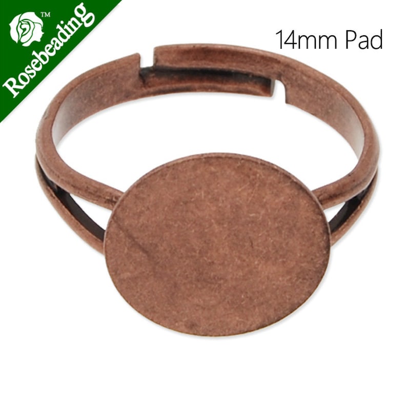 20PCS Adjustable Ring Blanks Base With 14MM Blank Pad,ring Setting ...