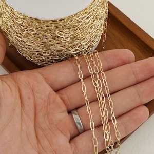 14k Gold Filled Paper Clip Chain - Unfinished, Perfect for Bracelets ...