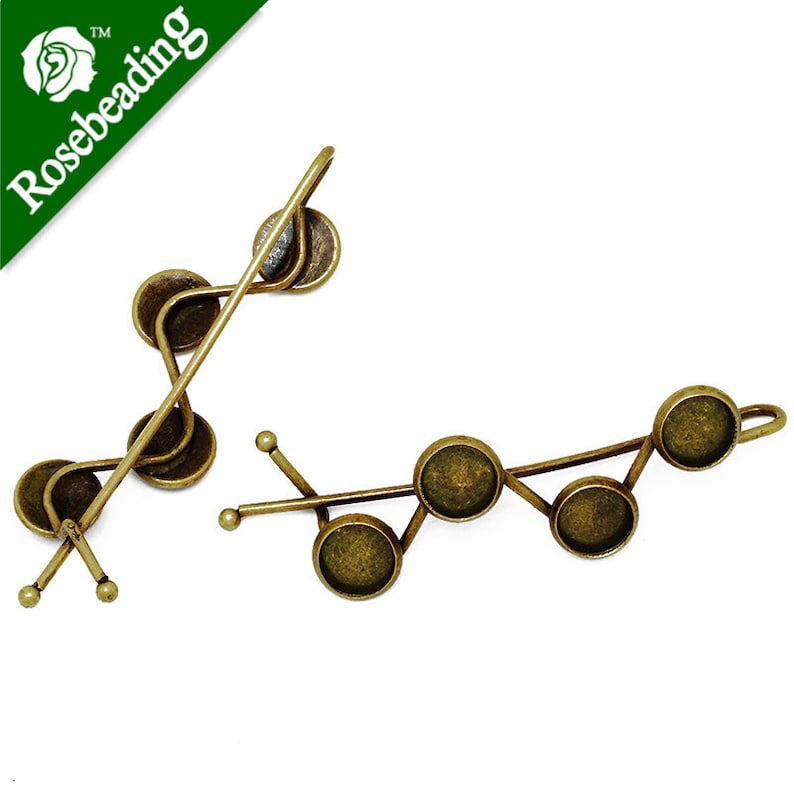 20pcs Minimalist Simple Hair Slide With Four Round 8mm Bezels - Etsy