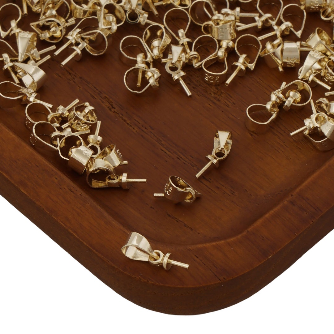 20PCS 14k Gold Filled Bails, Half Drilled Bead Bails, Pearl Bails ...