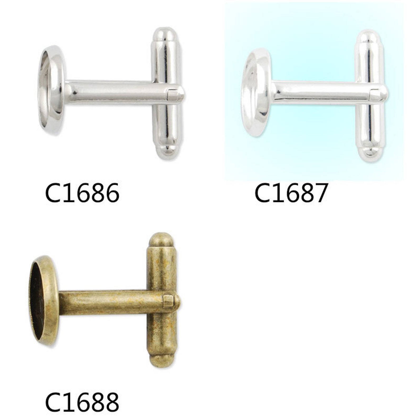 30PCS Cufflink Blanks With Round Bezel Setting Match 10mm - Etsy