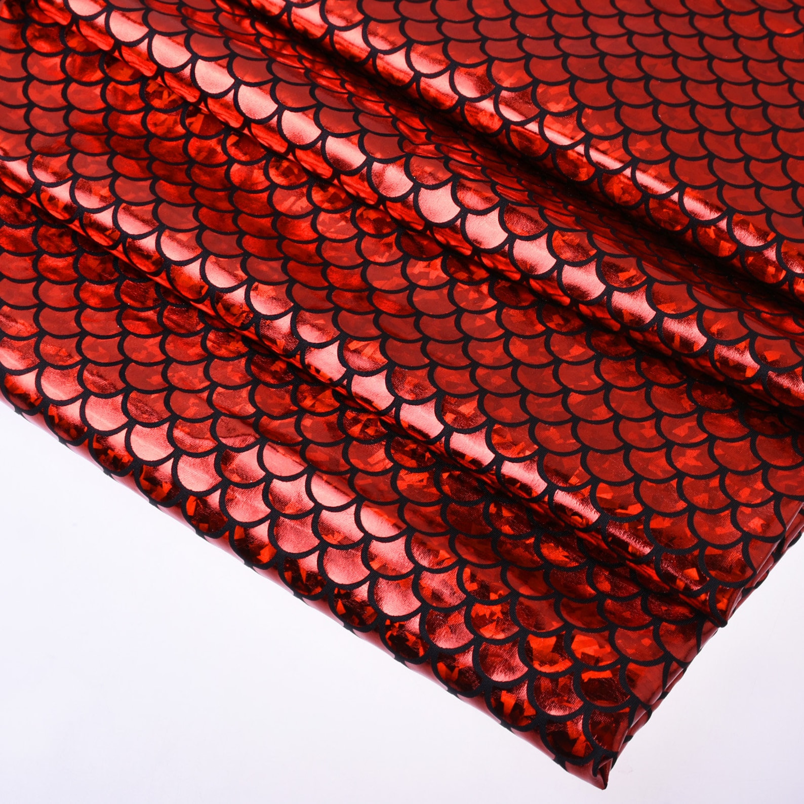 8*12“ Mermaid Scale Pattern Fabric Fish Scales Spandex Fabric ...