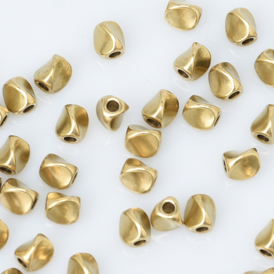 51.5mm Spacer Beads Face Twist Triangle Brass Beads Mini - Etsy