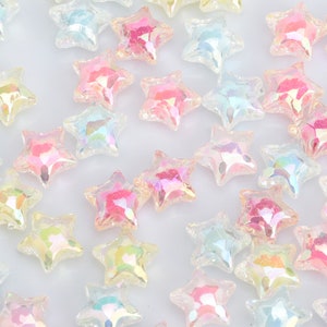 19mm Acrylic Star Bead AB Translucent Pastel Beads Iridescent Pastel ...