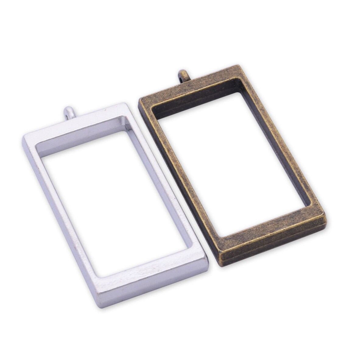 10 Metal Rectangular Frame 40.421.54mm Open Back Pendant - Etsy