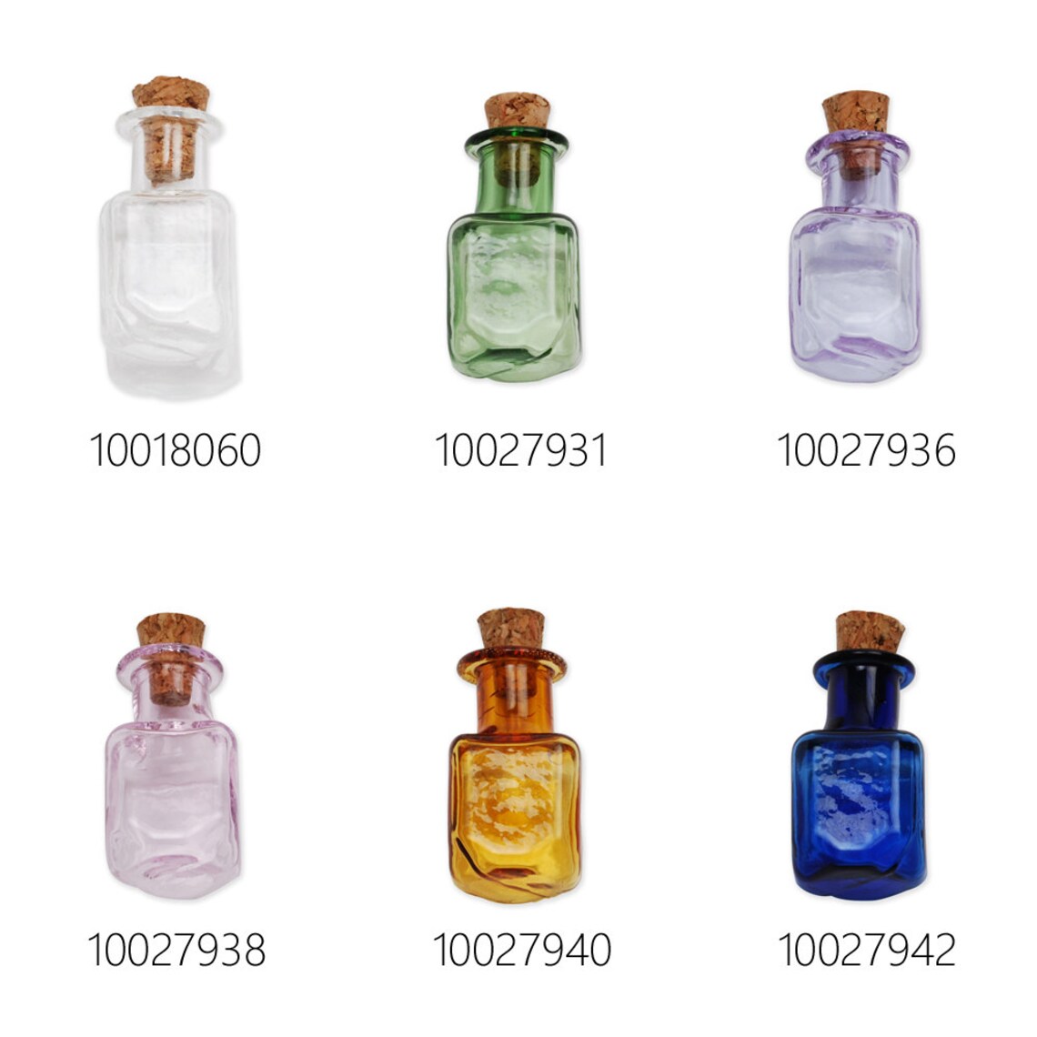 10PCS Colorful Tiny Glass Bottles Small Glass Bottles Empty Small ...
