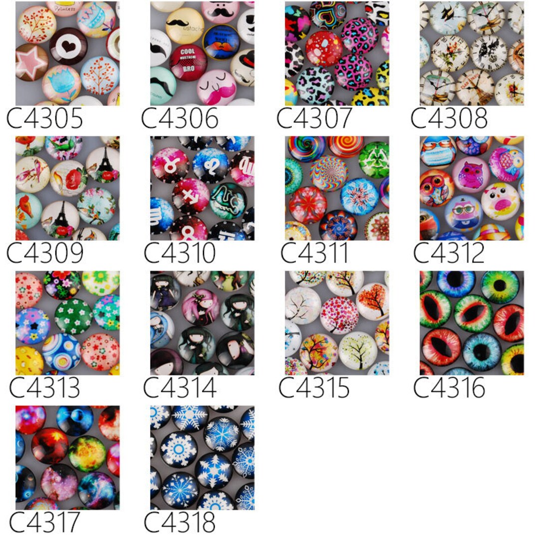 20 PCS 25MM/1 Inch Mixed Round Flat Back Handmade Photo Glass - Etsy