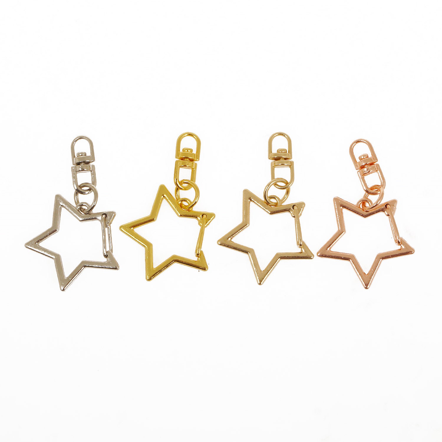 10PCS Alloy Keychain, Star Clasp Key Chain, Star Key Rings, Star ...