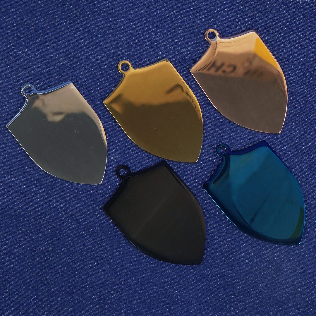 10PCS 52*32mm Shield Shape Shiny Stainless Steel Dog Tag Dog ID Tag ...