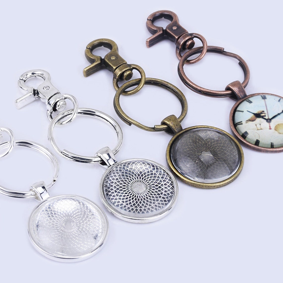 Zinc Alloy 25mm DIY Key Chain Pendant Kits Mini Round Pendant - Etsy
