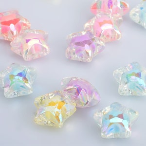 19mm Acrylic Star Bead AB Translucent Pastel Beads Iridescent Pastel ...