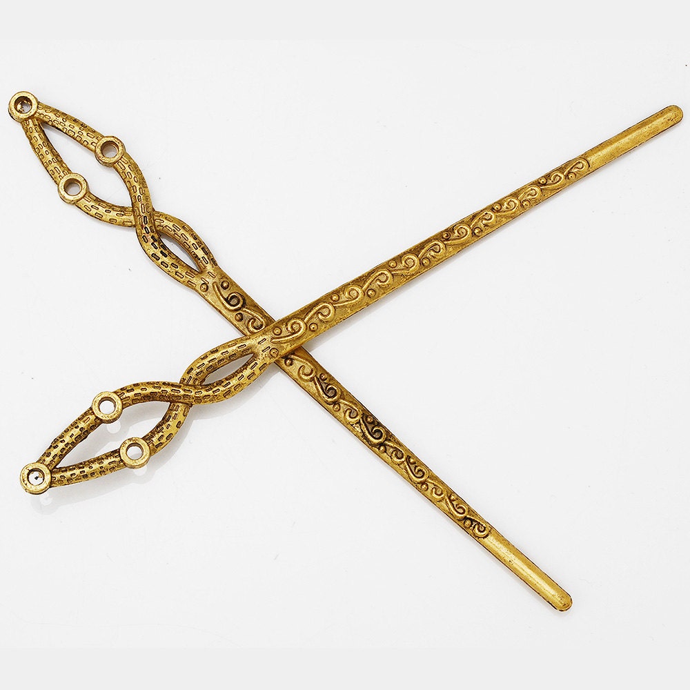 10PC Metal Hair Stick Pins Filigree Stamping Hole Diy Hair Pin - Etsy