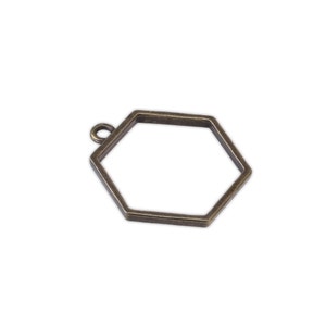 20 Hexagon Resin Bezel Open Back Blank,13x14.5mm Pressed Flower Frame ...