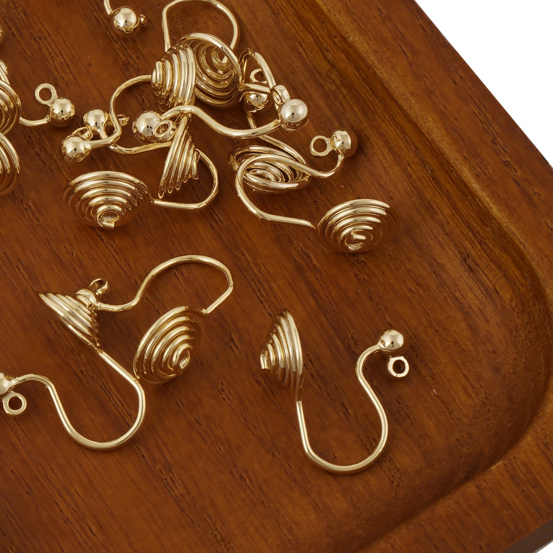 5 Pairs 14k Gold Filled Earring Converter Non Pierced Ear Clips Clip-on ...