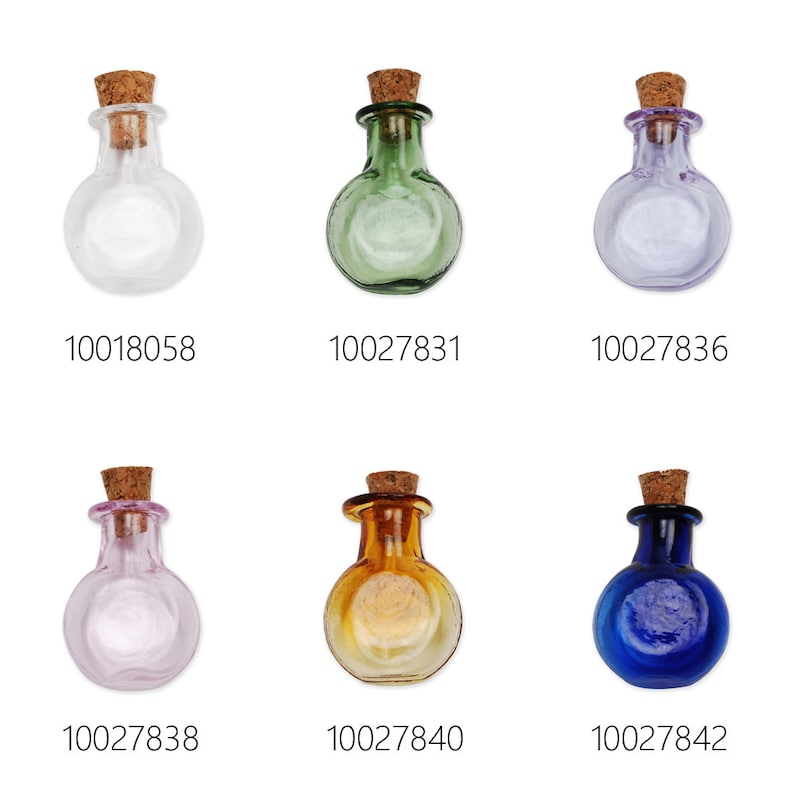 10PCS Colorful Tiny Glass Bottles Small Glass Bottles Empty Small ...