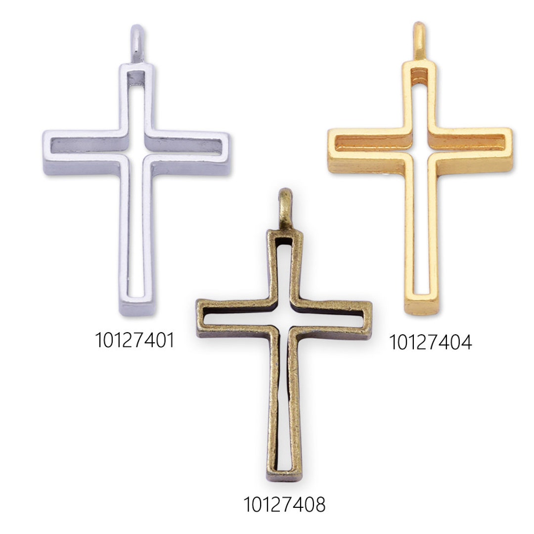 10 Metal Cross Frame 33*23*4mm Open Back Pendant Zinc Alloy Pendant ...