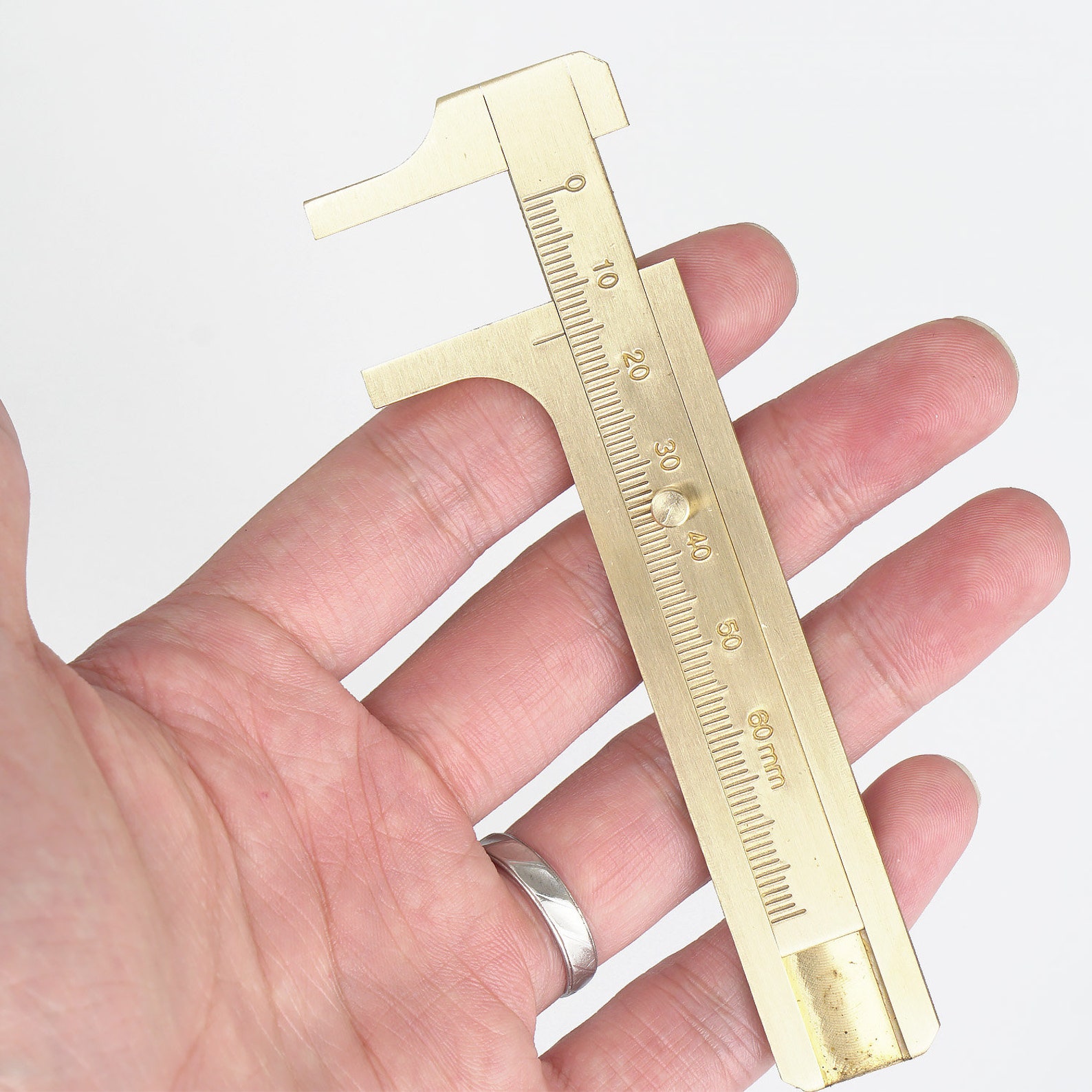 80mm Mini Brass Vernier Sliding Gauge Vernier Caliper Micrometer Gauge ...