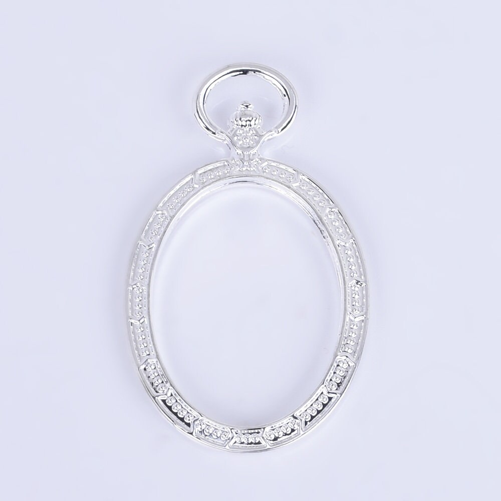 53*31*3mm Oval Open Back Pendant Resin Setting Blanks Open Frame Pendant Frame Setting 10pcs ...