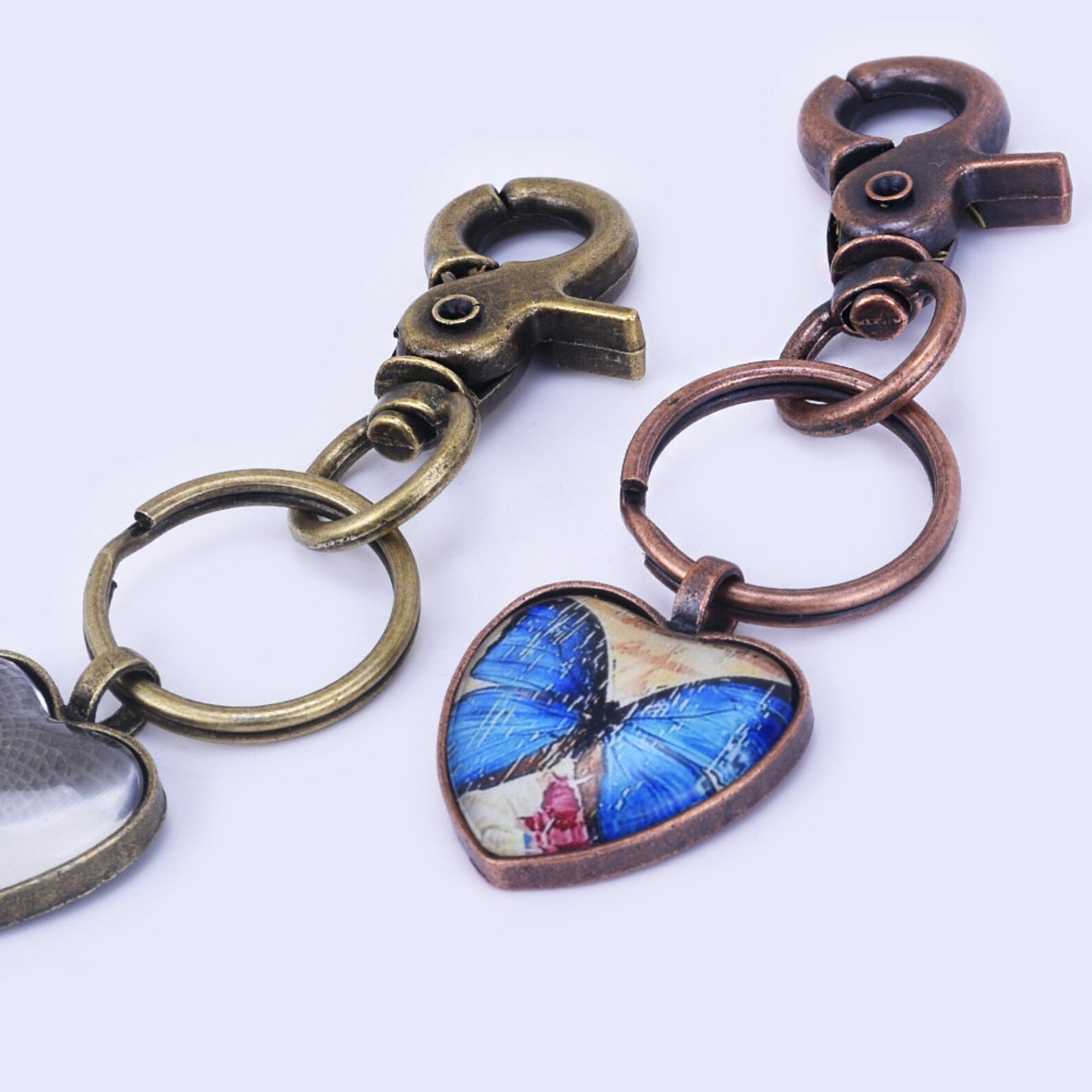 DIY Keychain Kits 25mm Heart Bezel Cabochon Setting Pendant Trays With ...