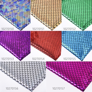 8*12“ Mermaid Scale Pattern Fabric Fish Scales Spandex Fabric ...
