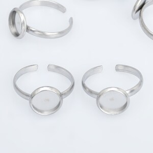 Stainless Steel Adjustable Ring Base Blanks Open Back Ring Base Setting ...