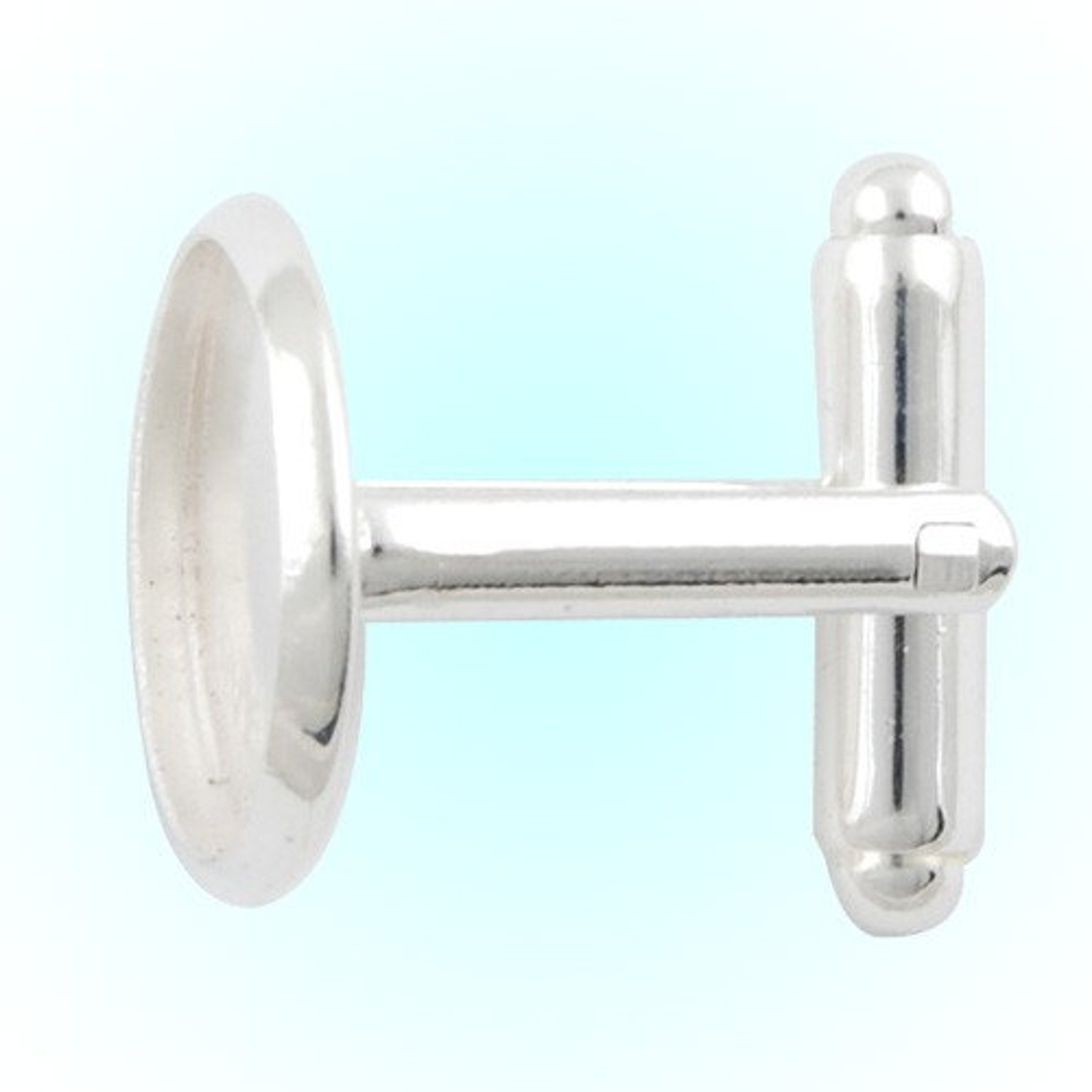 30PCS Cuff Link Blanks With Round Bezel Setting Match 14mm Cabochon ...