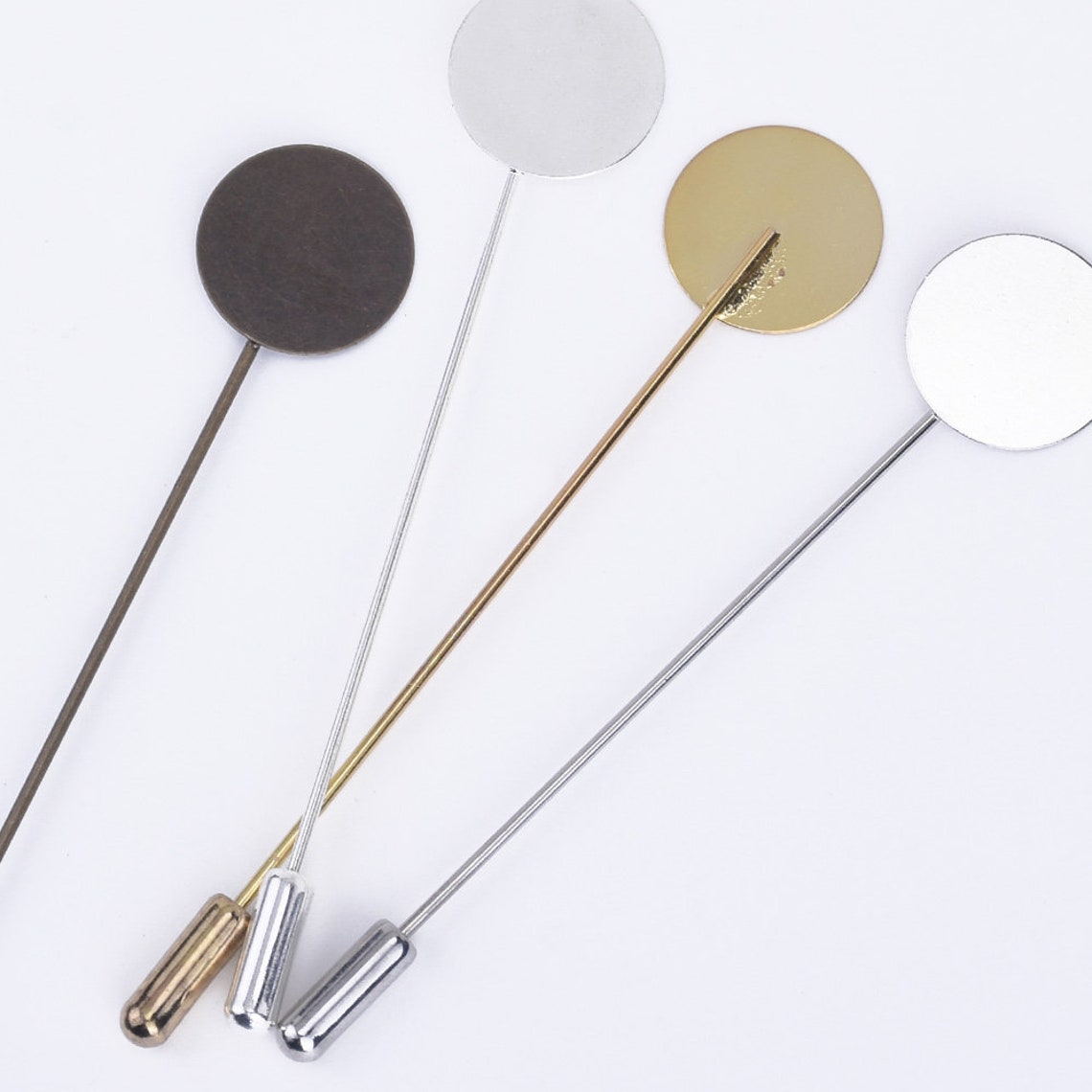 Brass Stick Pin Clutch Brooch Pin Platinum Broach Blanks 70mm | Etsy