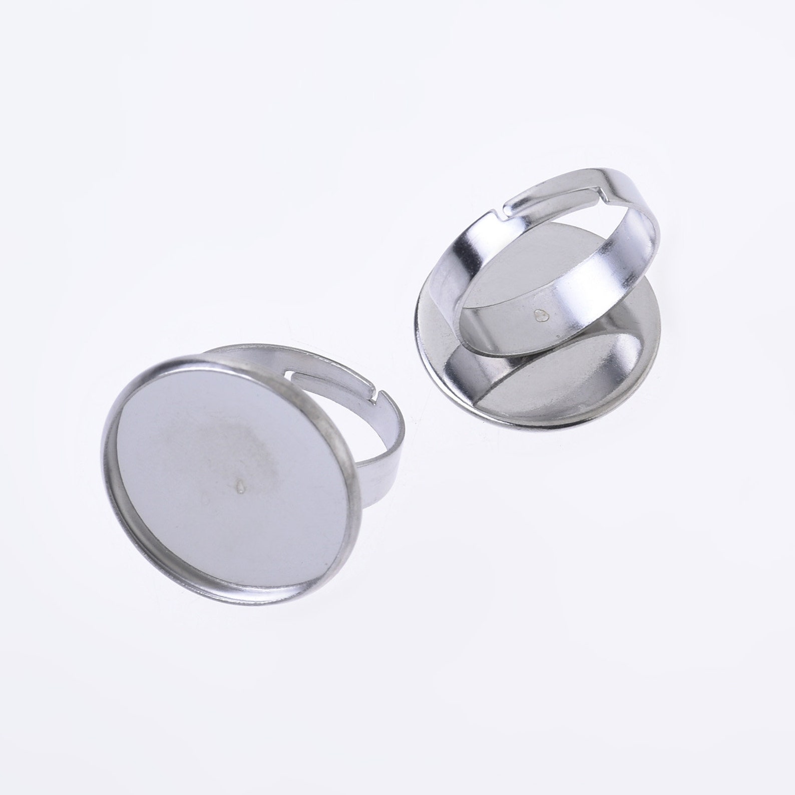 Stainless Steel 17mm Adjustable Ring Settings Blank Base Fit 6/8/10/12 ...