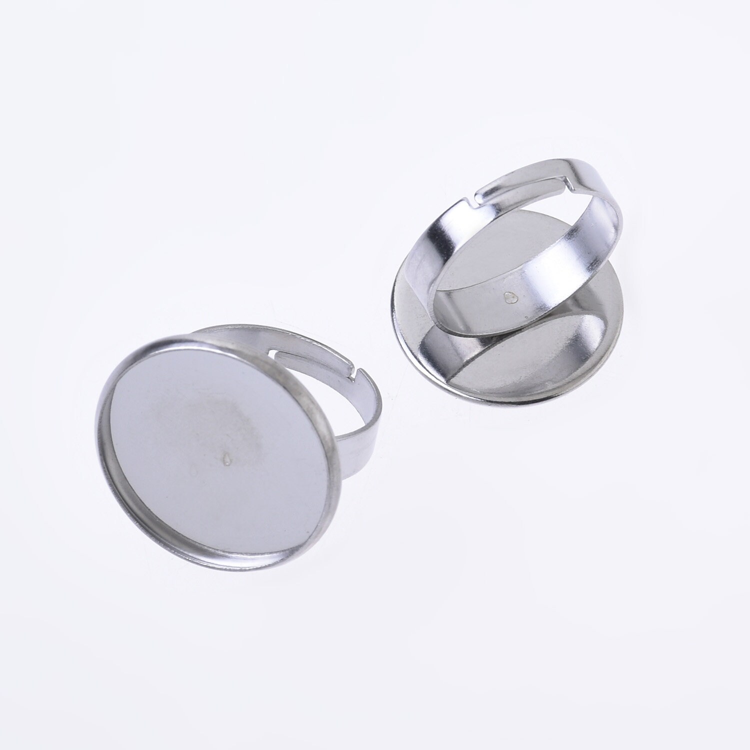 Stainless Steel 17mm Adjustable Ring Settings Blank Base Fit 6/8/10/12 ...