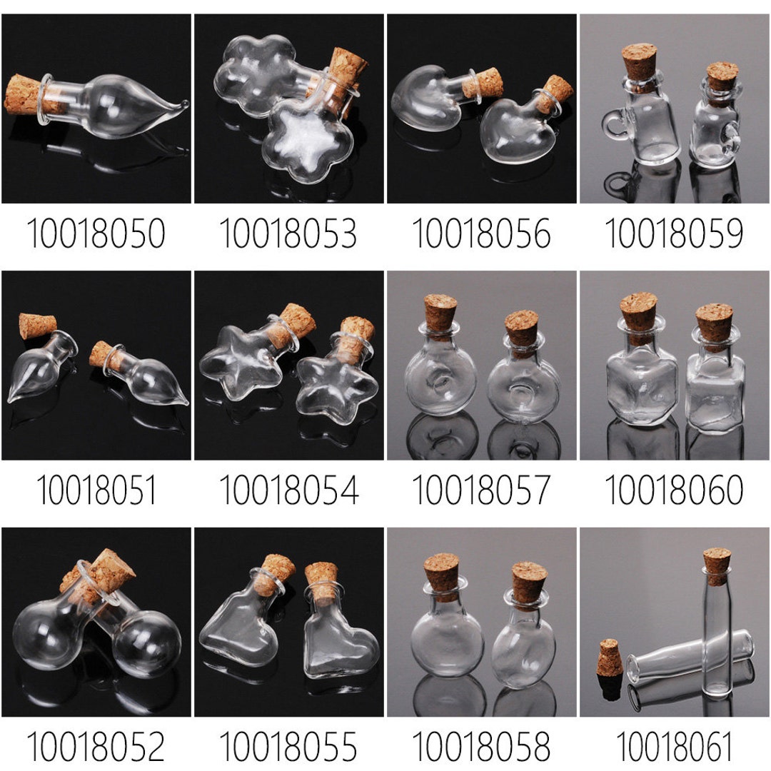 10PCS Tiny Glass Bottles Small Glass Bottles Empty Small Bottles ...