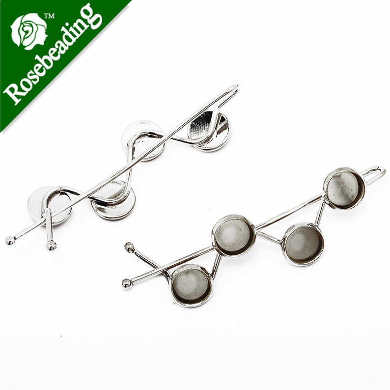 20pcs Minimalist Simple Hair Slide With Four Round 8mm Bezels - Etsy