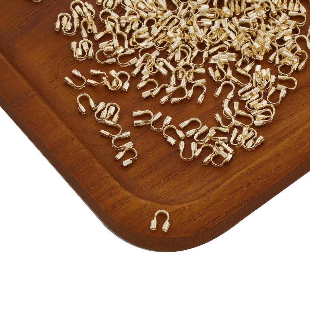 200PCS 14k Gold Filled U Shape Cable Thimble- up to 0.5mm Thread ...