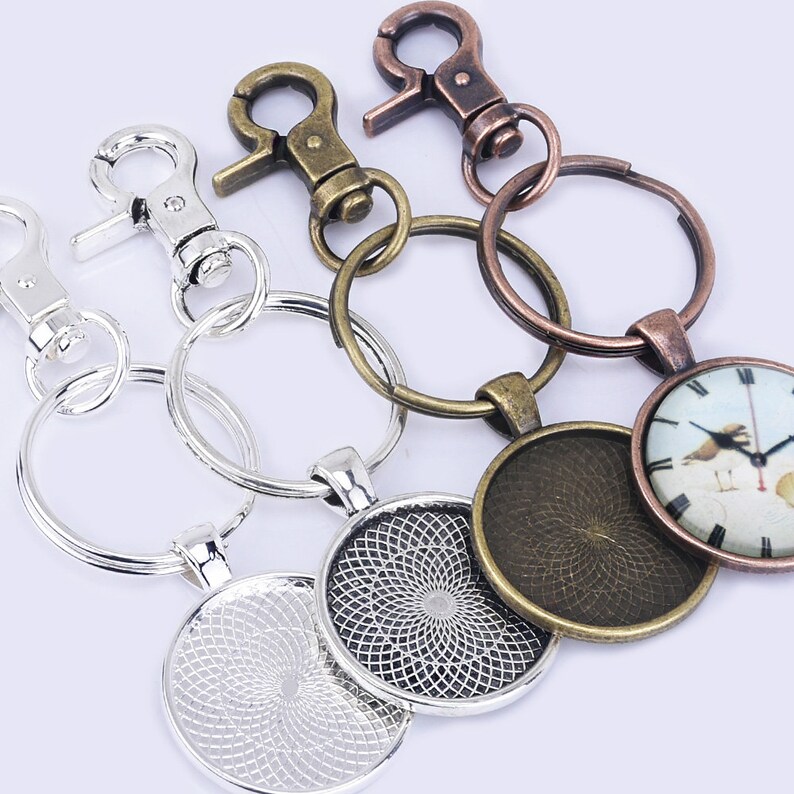 Zinc Alloy 25mm DIY Key Chain Pendant Kits Mini Round Pendant - Etsy