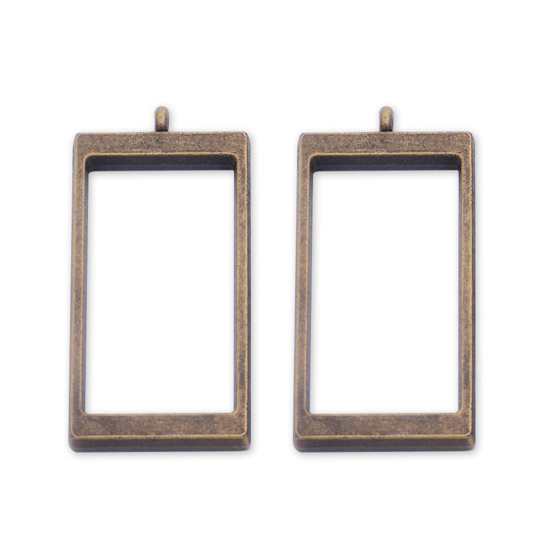 10 Metal Rectangular Frame 40.421.54mm Open Back Pendant - Etsy