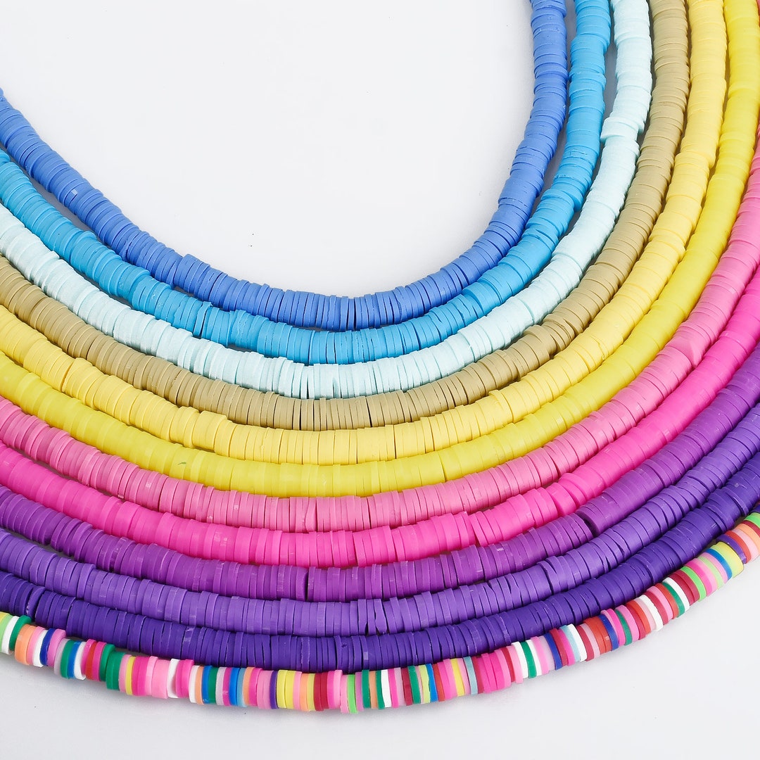 6*1mm Vinyl Beads 2mm Hole Polymer Clay Beads 16