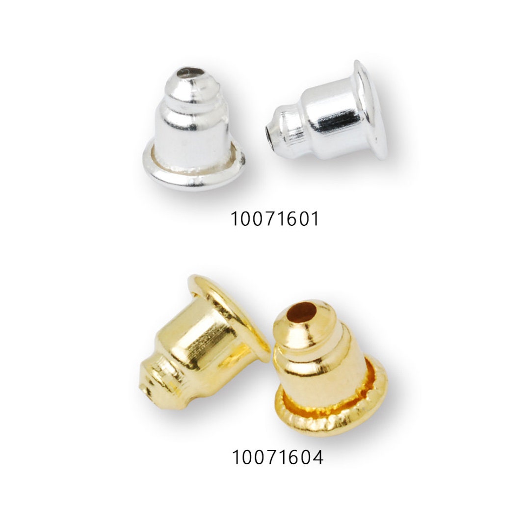100 Earring Back 5X6MM Earring Findings Metal Ear Post Bullet Plug Back ...
