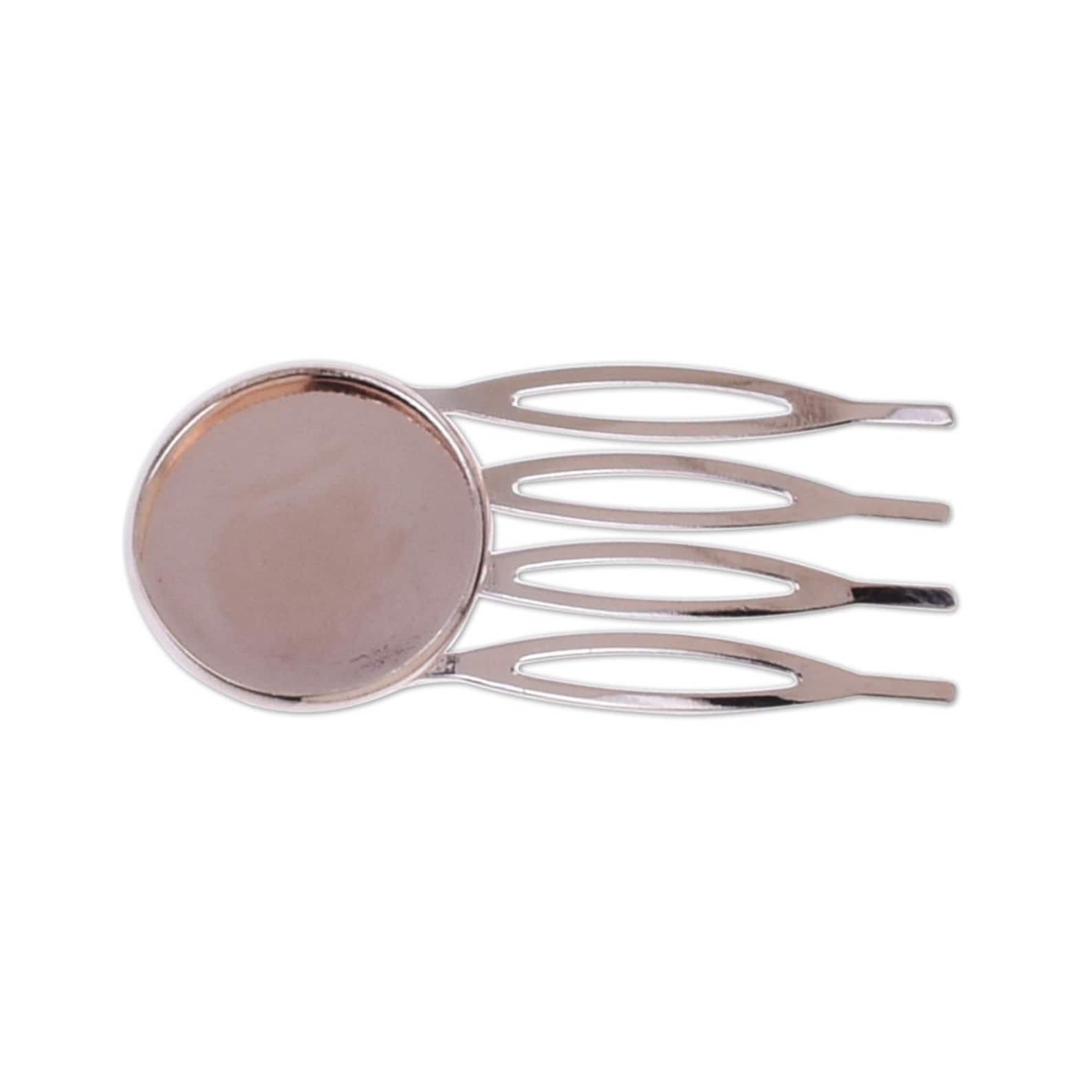 10pcs Comb Hair Clips Findings 20mm Round Bezel Settingbridal - Etsy