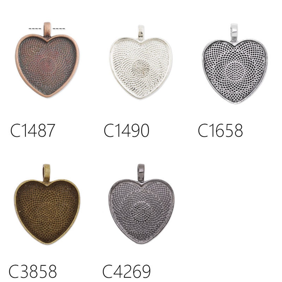 20pcs 1 Inch (25mm) Heart Blank Bezel Settings ,photo Tray Heart ...