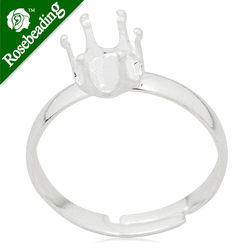 20PCS 6MM Round Crown Claw Setting Ring Blank Adjustable Ring - Etsy